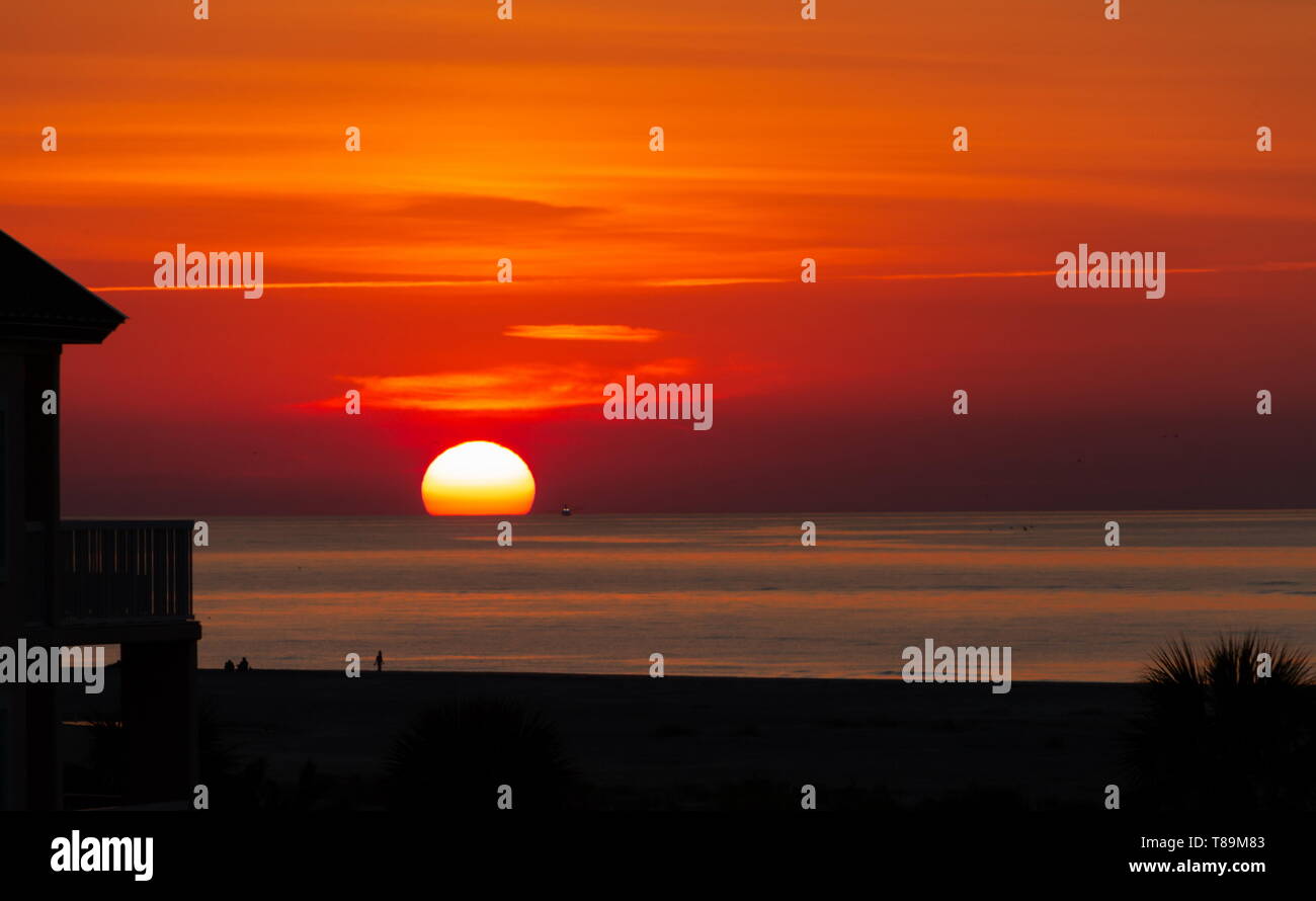 Orange Coastal Sunrise Stock Photo - Alamy