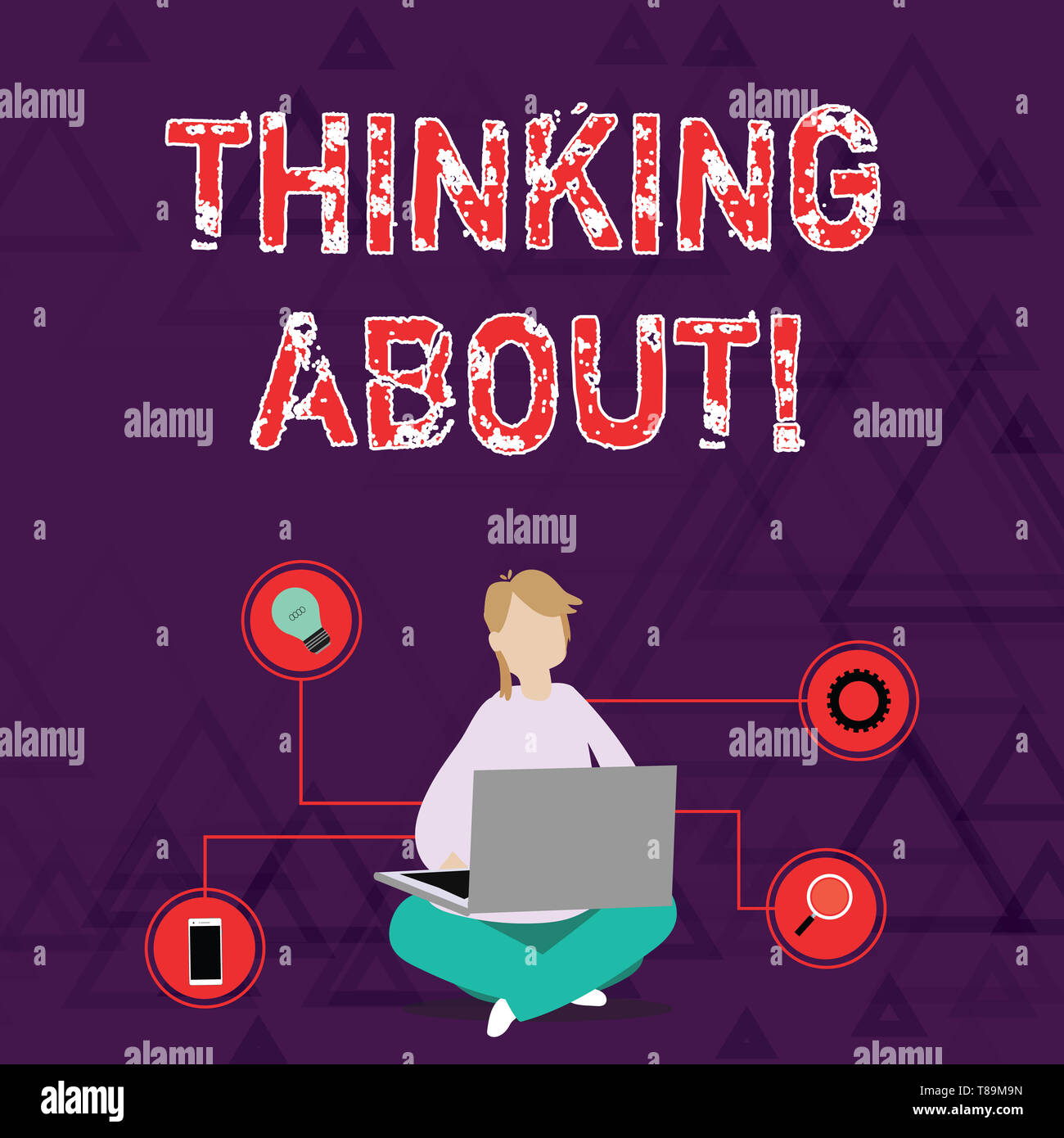 Conceptual hand writing showing Thinking About. Concept meaning means ...