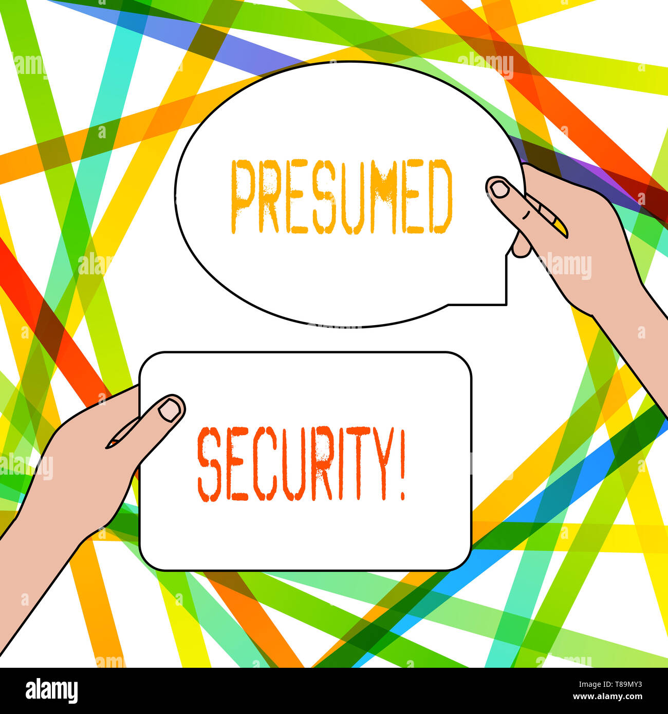 Writing note showing Presumed Security. Business concept for system ...