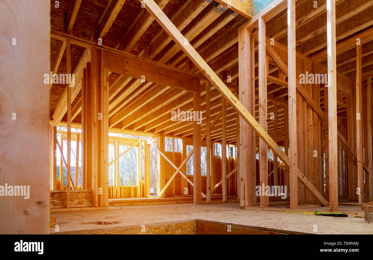 Interior view of a house under construction Stock Photo - Alamy