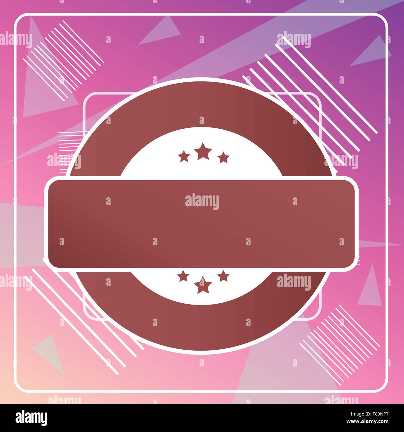 Colored Round Shape Label Badge Stars Blank Rectangular Text Box Award ...