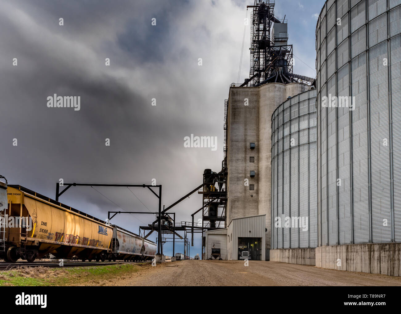 Truck unloading grain bins hi-res stock photography and images - Alamy