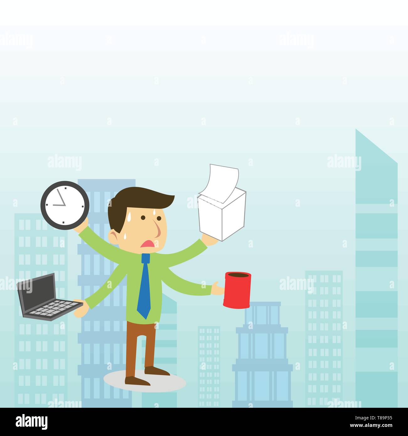 Stressed out office worker Stock Vector Images - Alamy