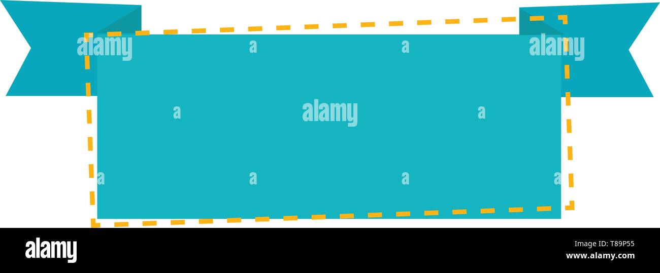 Blank Strip Folding Backwards at Both Ends Asymmetric Dashed Line Frame ...