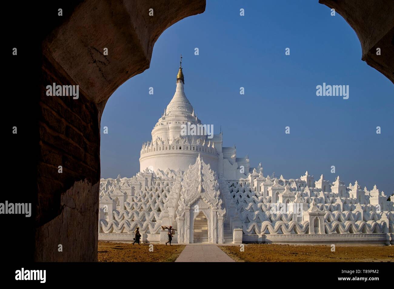 Myanmar, around Mandalay, Mingun, Pagoda or paya Hsinbyume or Shin ...