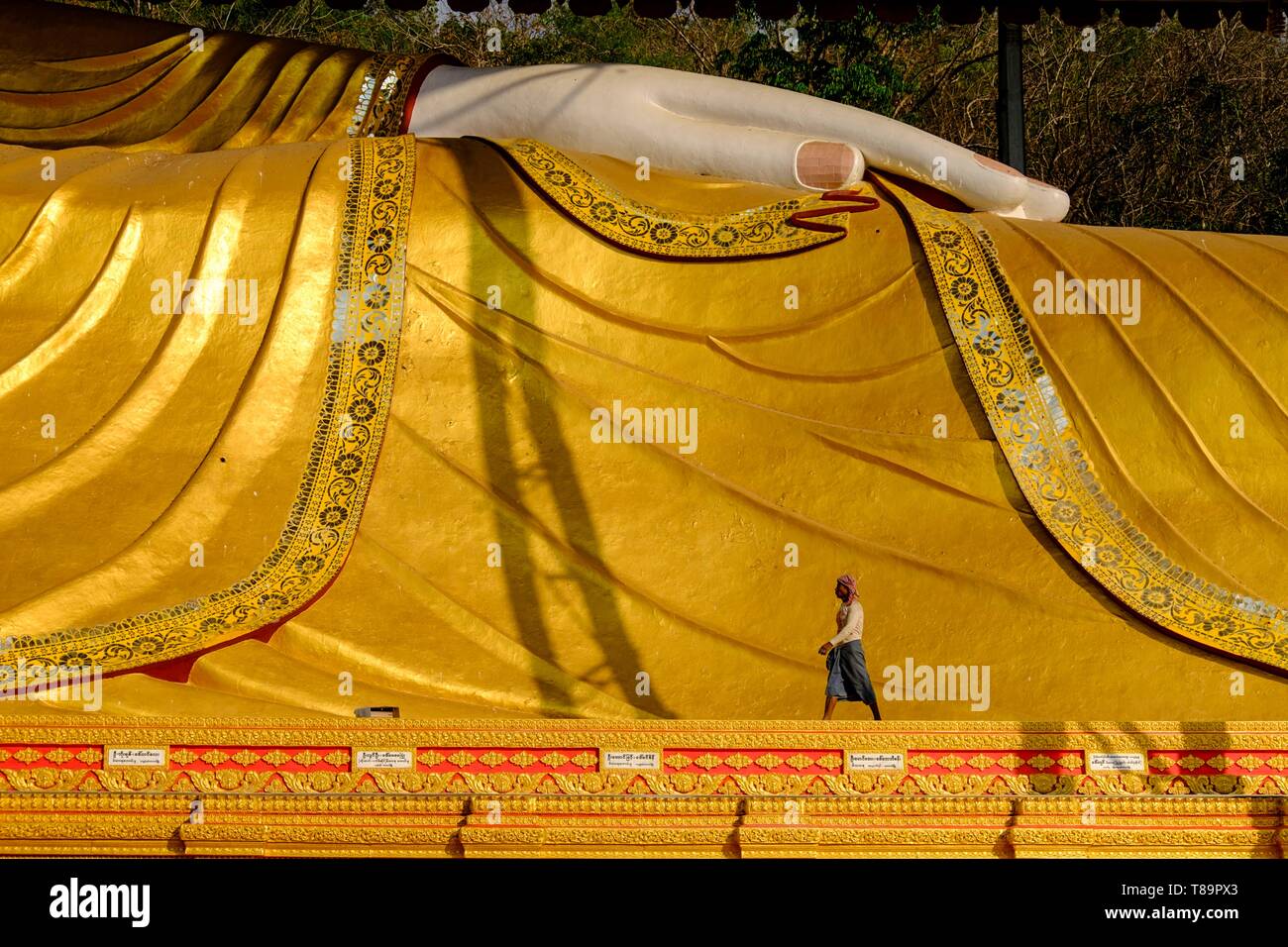 Myanmar, Burma, Tanintharyi region, Dawei or Tavoy, reclining Buddha ...