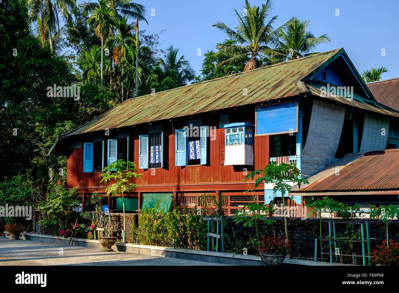 Myanmar, Burma, Tanintharyi region, Dawei or Tavoy, traditional wooden ...