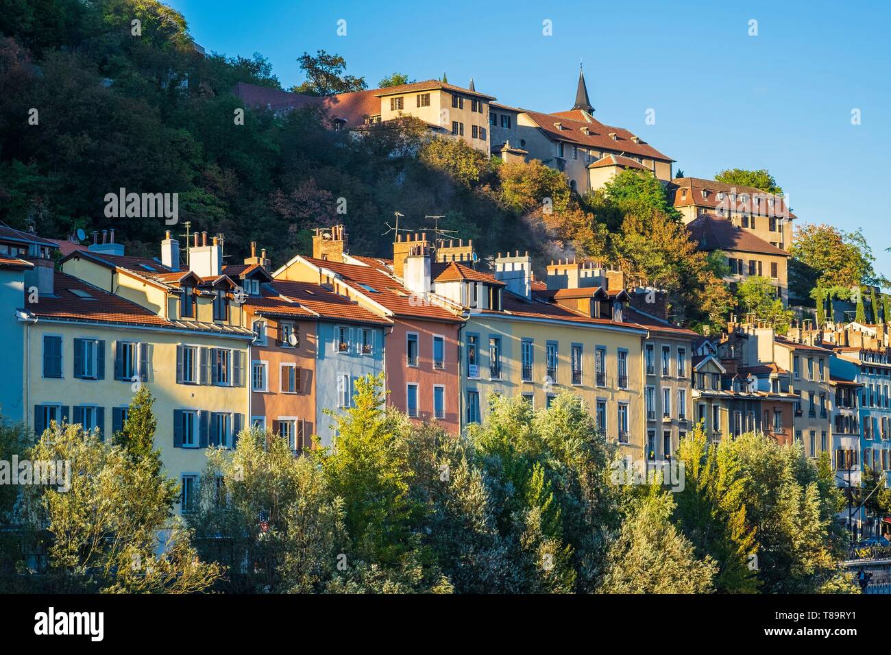 France, Isere, Grenoble, banks of Isere river, Saint Laurent district ...