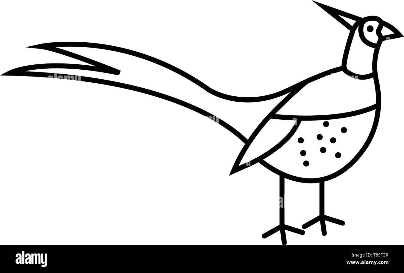 pheasant bird- vector sign symbol bird illustration Stock Vector Image ...