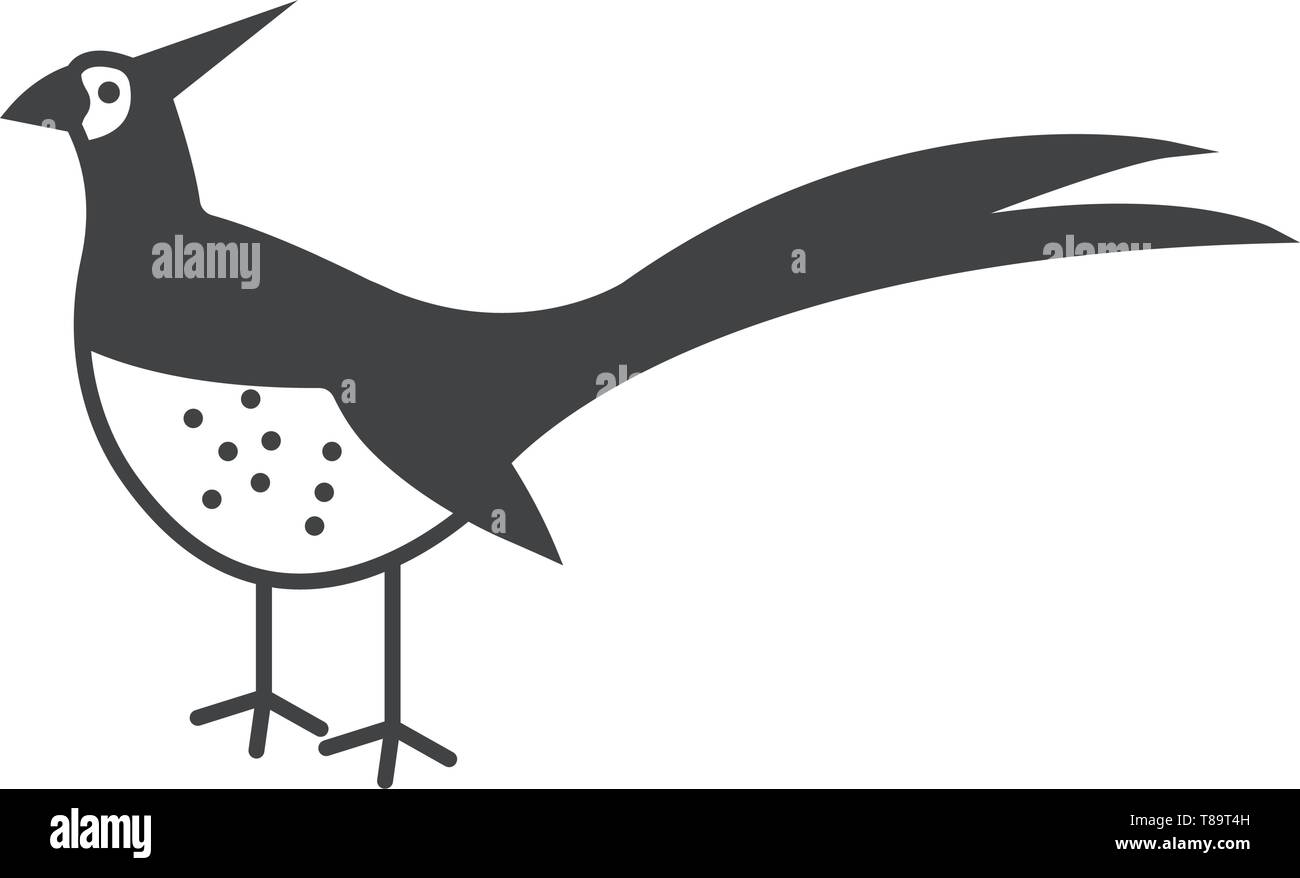 pheasant bird- vector sign symbol. pheasant illustration Stock Vector ...