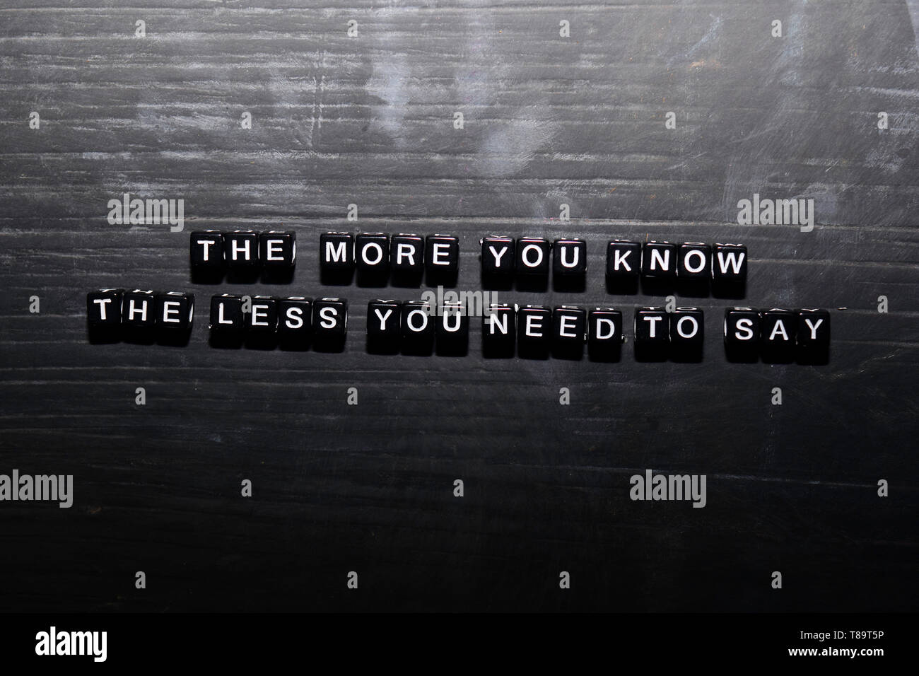 The more you know, the less you need to say on wooden blocks. Education ...