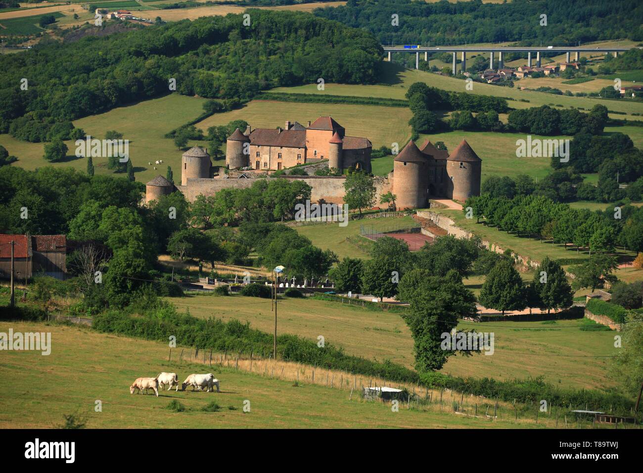 France, Saone et Loire, Berze le Chatel, medieval castle of Berze, In ...