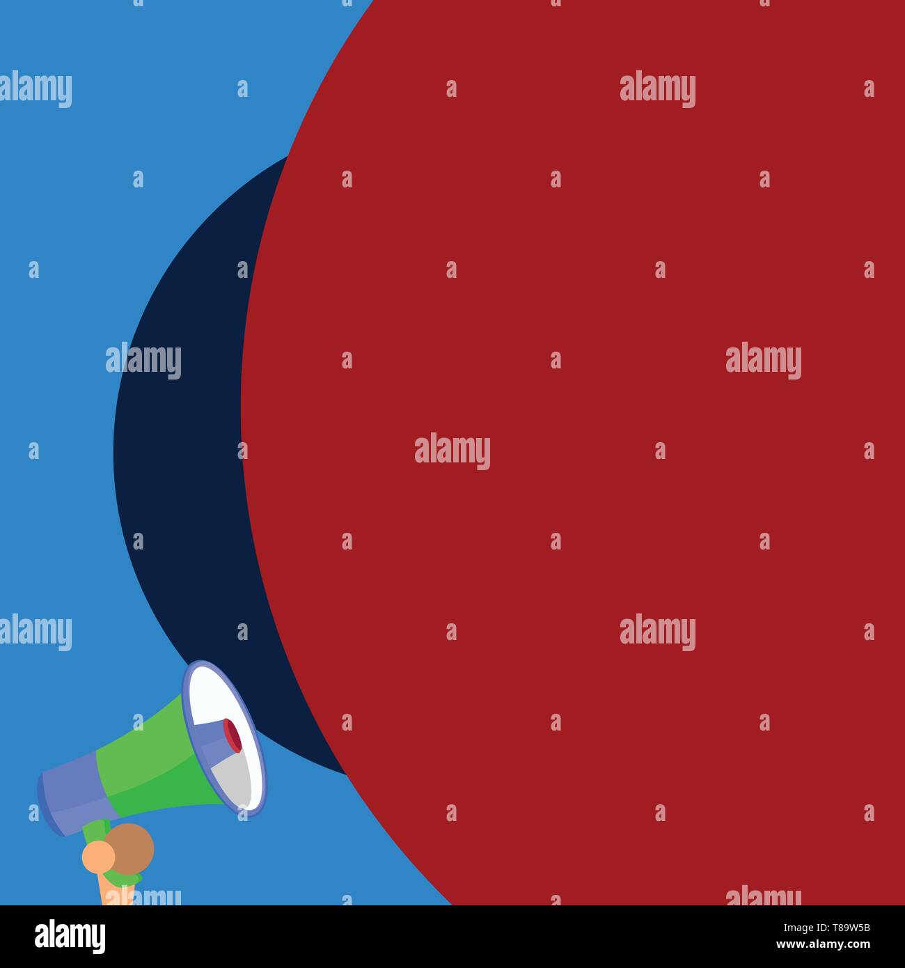 Old design of speaking trumpet loudspeaker for talking to audience ...
