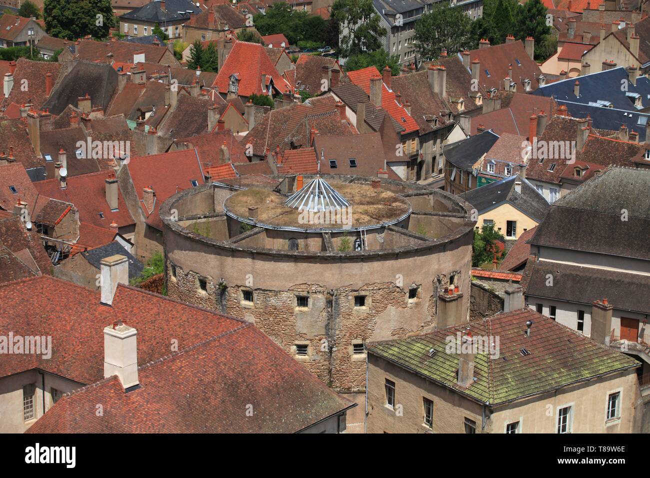 France, Saone et Loire, Autun, View of the city of Autun from the ...
