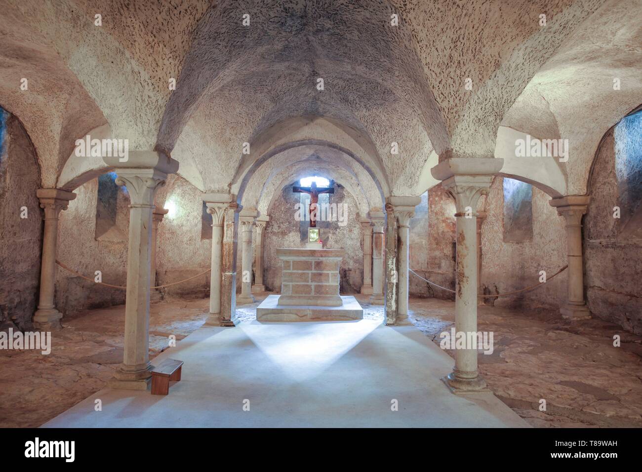 France, Yonne, Vezelay, Regional Natural Park of Morvan, the Crypt of ...