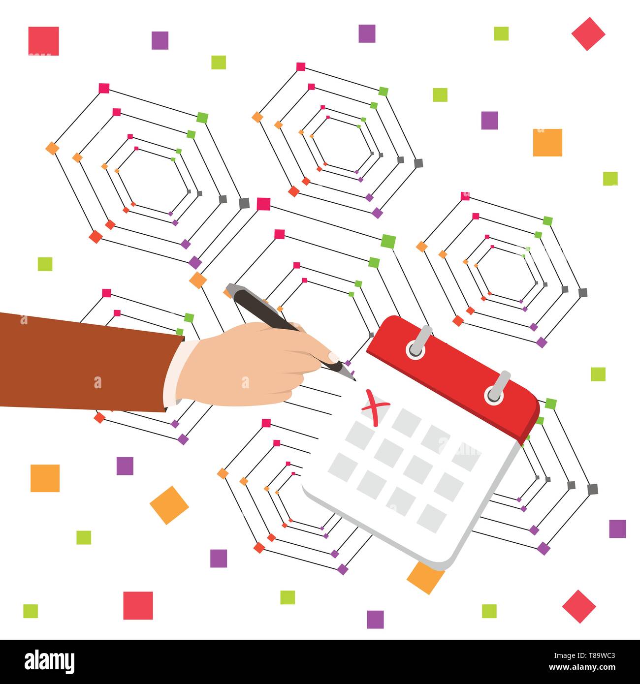 Male hand pen meeting Stock Vector Images - Alamy