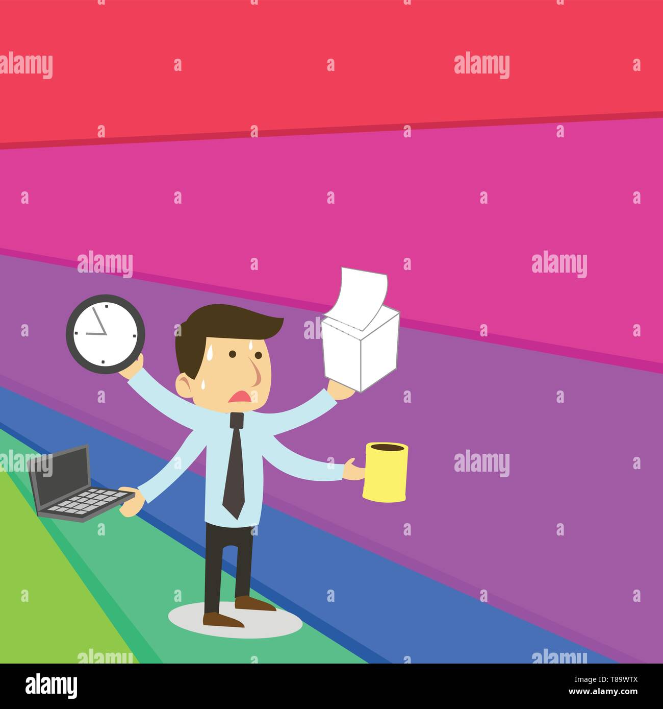 Stressed out office worker Stock Vector Images - Alamy