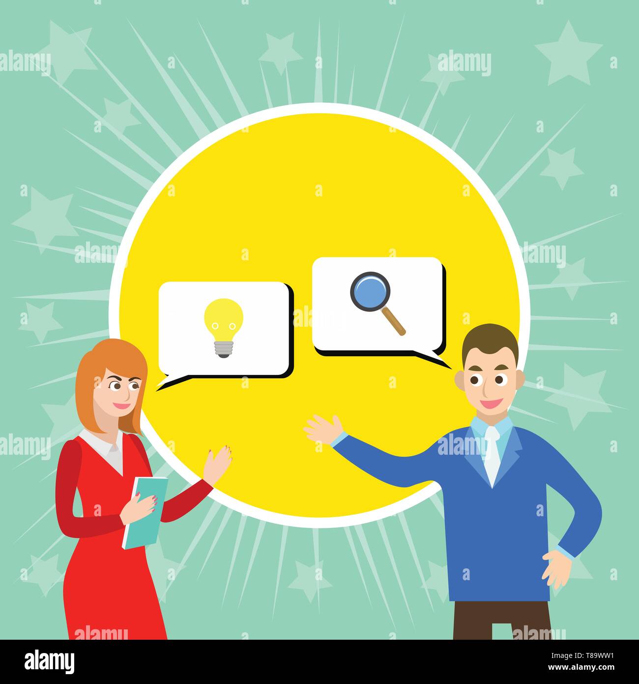 Business Partners Colleagues Jointly Seeking Problem Solution Generate ...