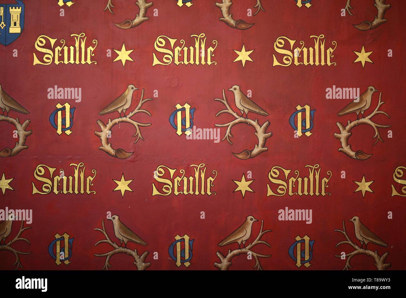 France, Cote d'Or, Beaune, Emblem of Nicolas Rolin and Guigone de ...