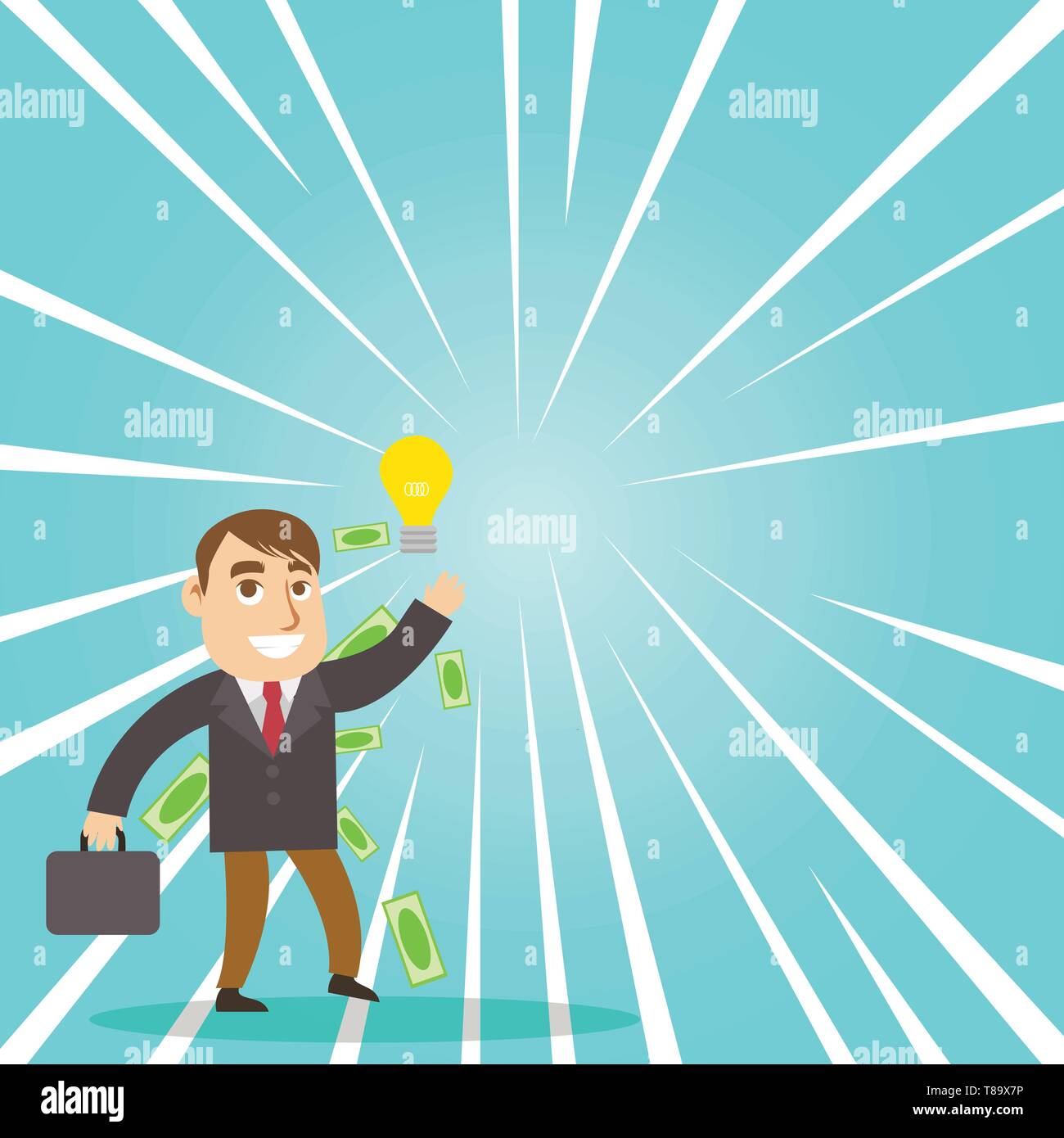 Successful Businessman or Clerk Generating Good Idea or Finding ...