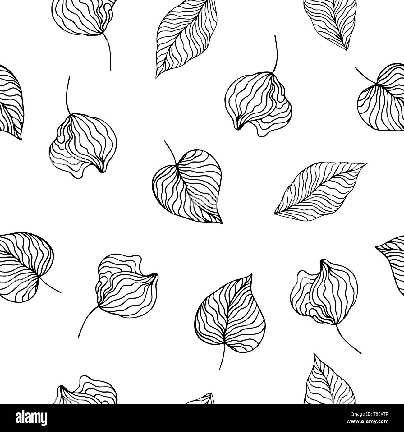 Seamless leaves pattern. Design for banner, poster, card, cover ...