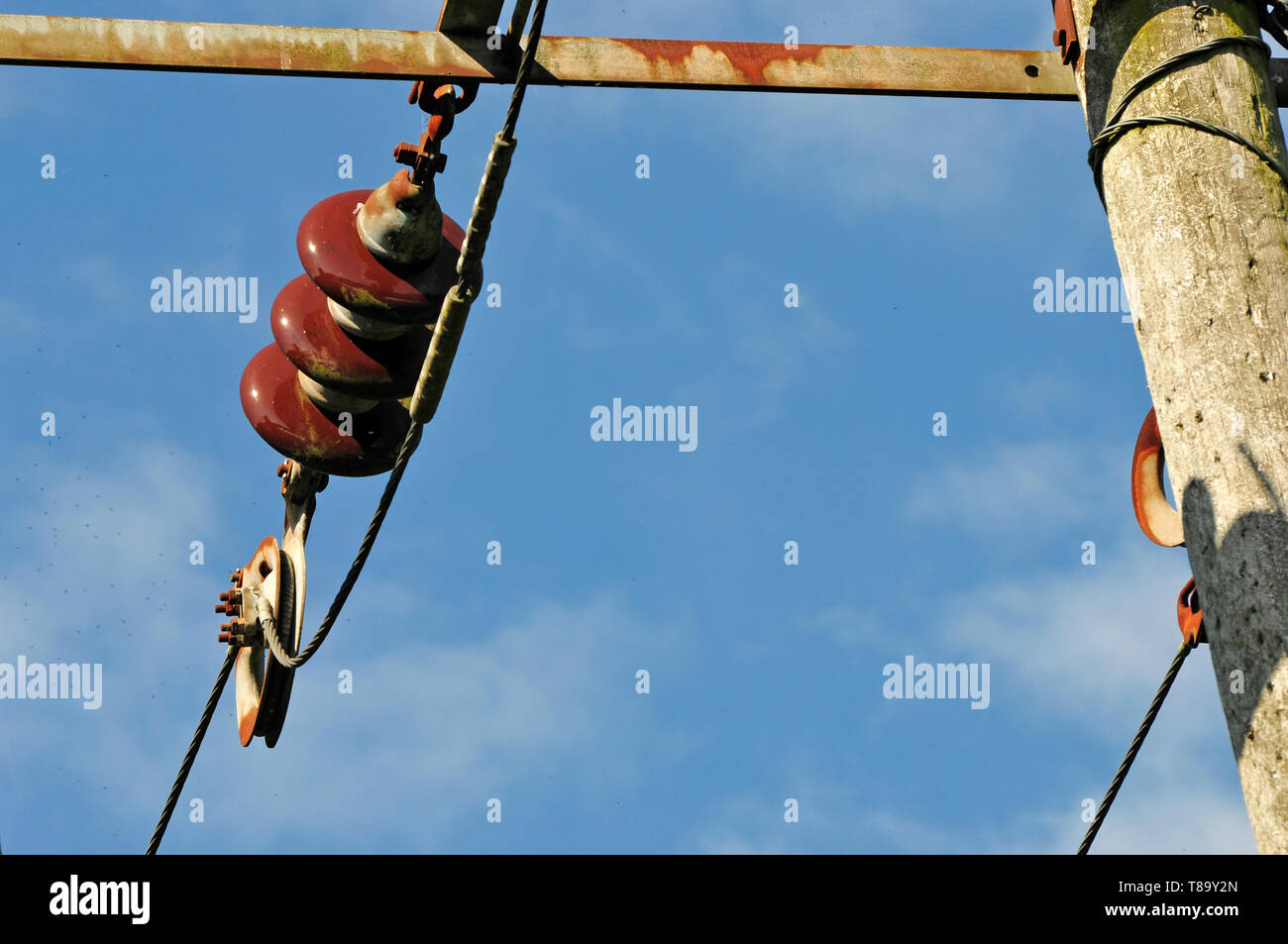 HIGH POWER ENERGY NETWORK IN BLUE SKY Stock Photo - Alamy