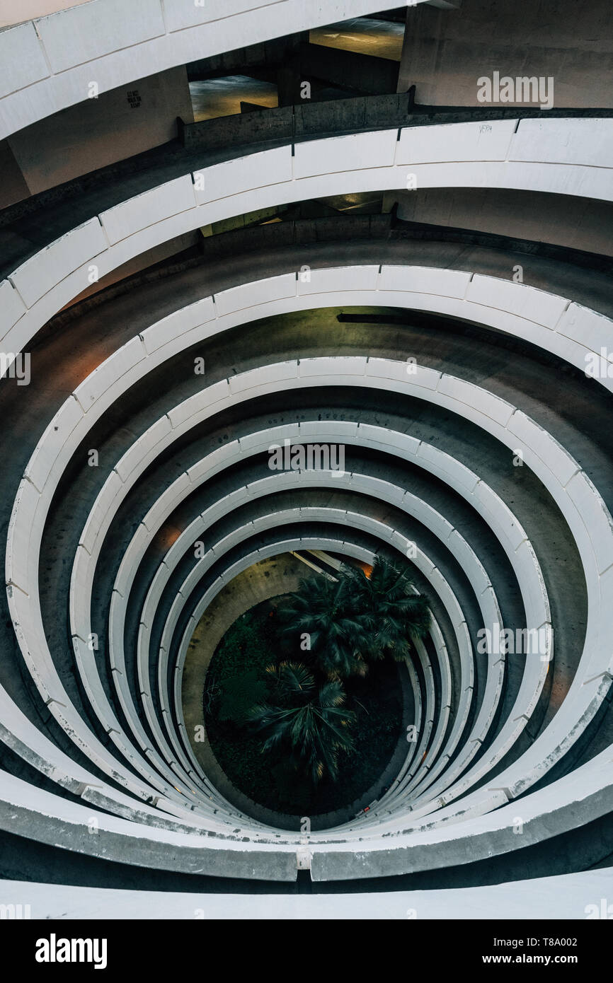 Parking garage spiral ramp, in downtown San Diego, California Stock ...