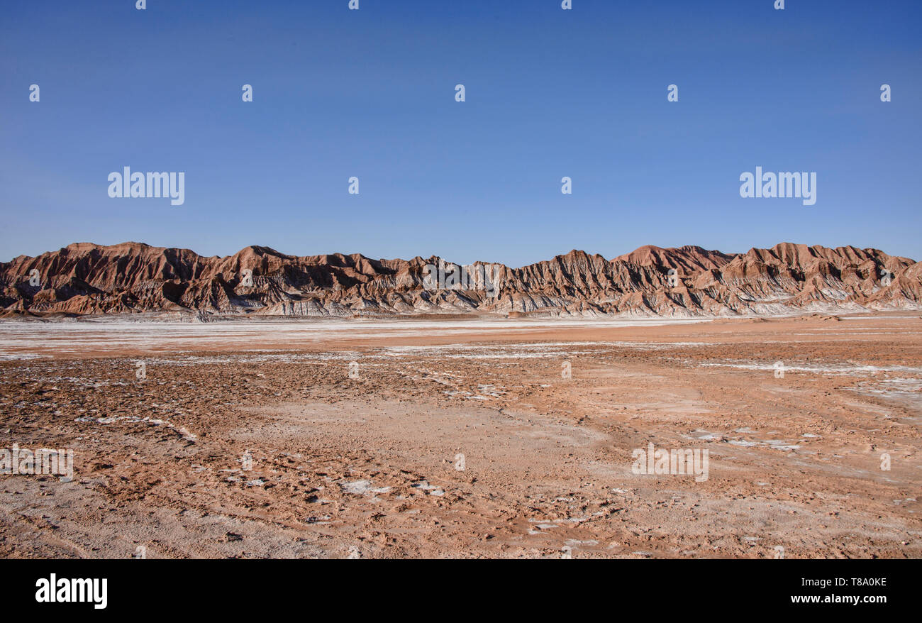 Salt, sand, and desertscape in the Moon Valley, San Pedro de Atacama ...