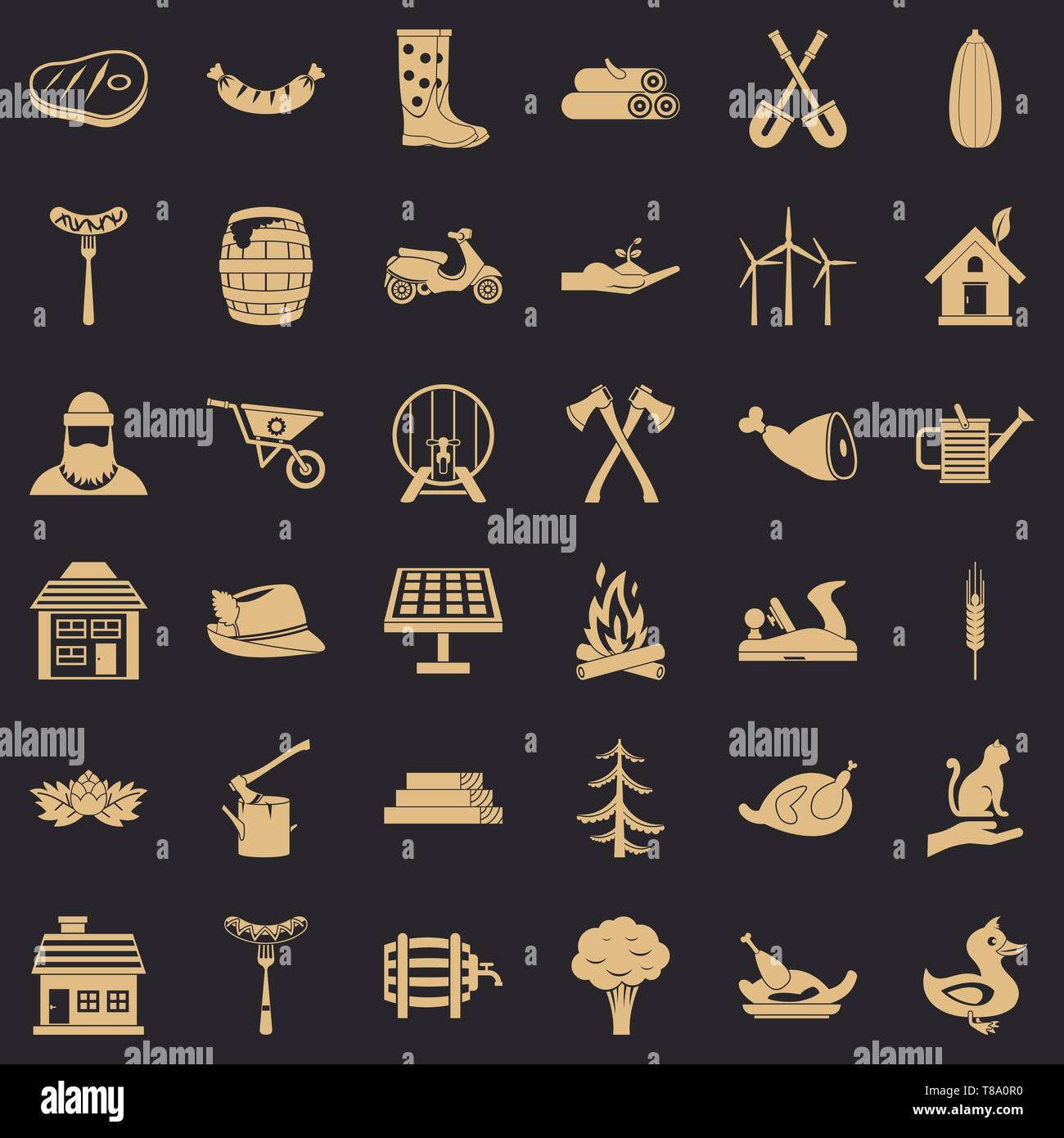 Farm icons set, simple style Stock Vector Image & Art - Alamy