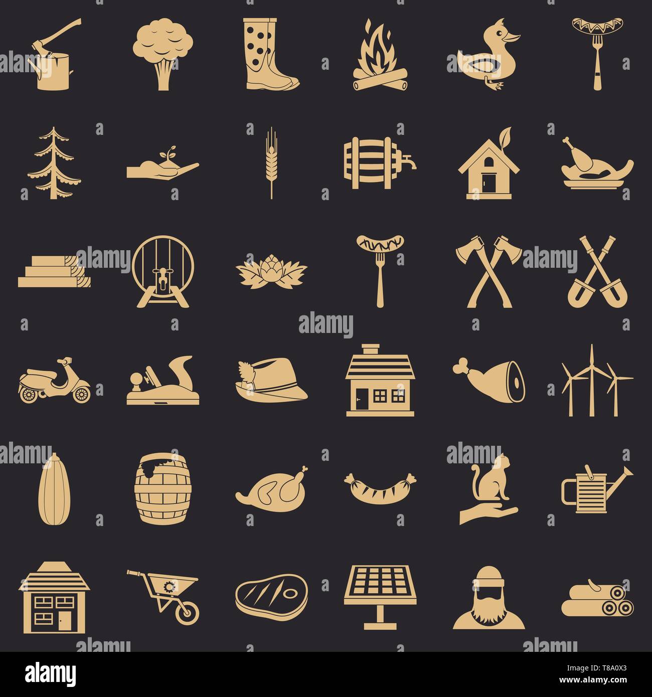 Log icons set, simple style Stock Vector Image & Art - Alamy