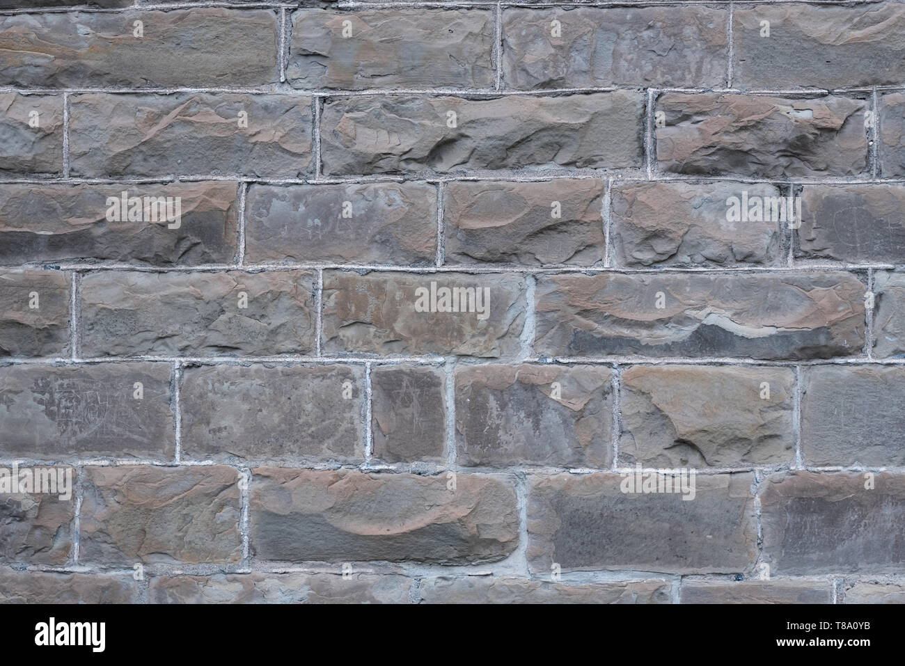 Smooth Stone Rectangles in Various Sizes On Exterior Wall Stock Photo ...