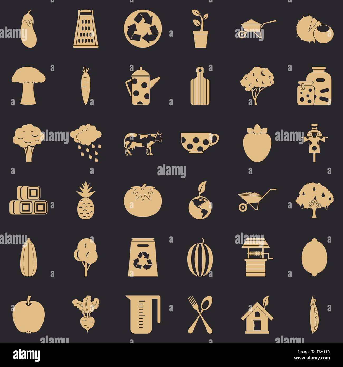 Food icons set, simple style Stock Vector Image & Art - Alamy