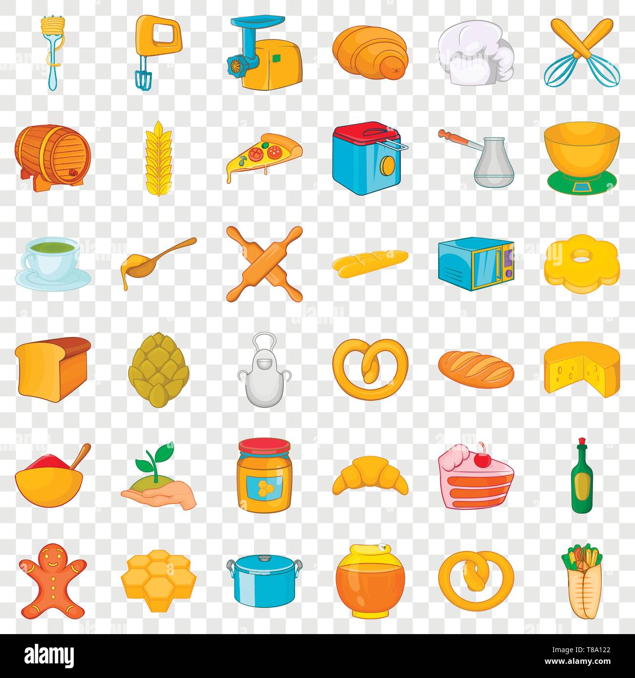 Bakery house icons set, cartoon style Stock Vector Image & Art - Alamy
