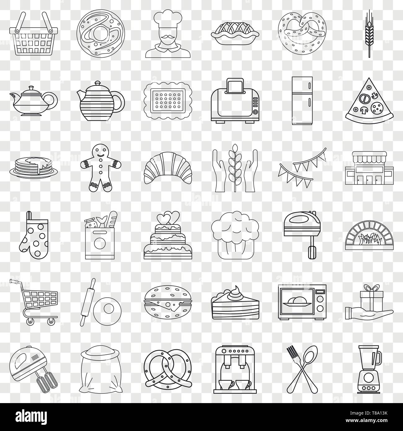 Eating icons set, outline style Stock Vector Image & Art - Alamy