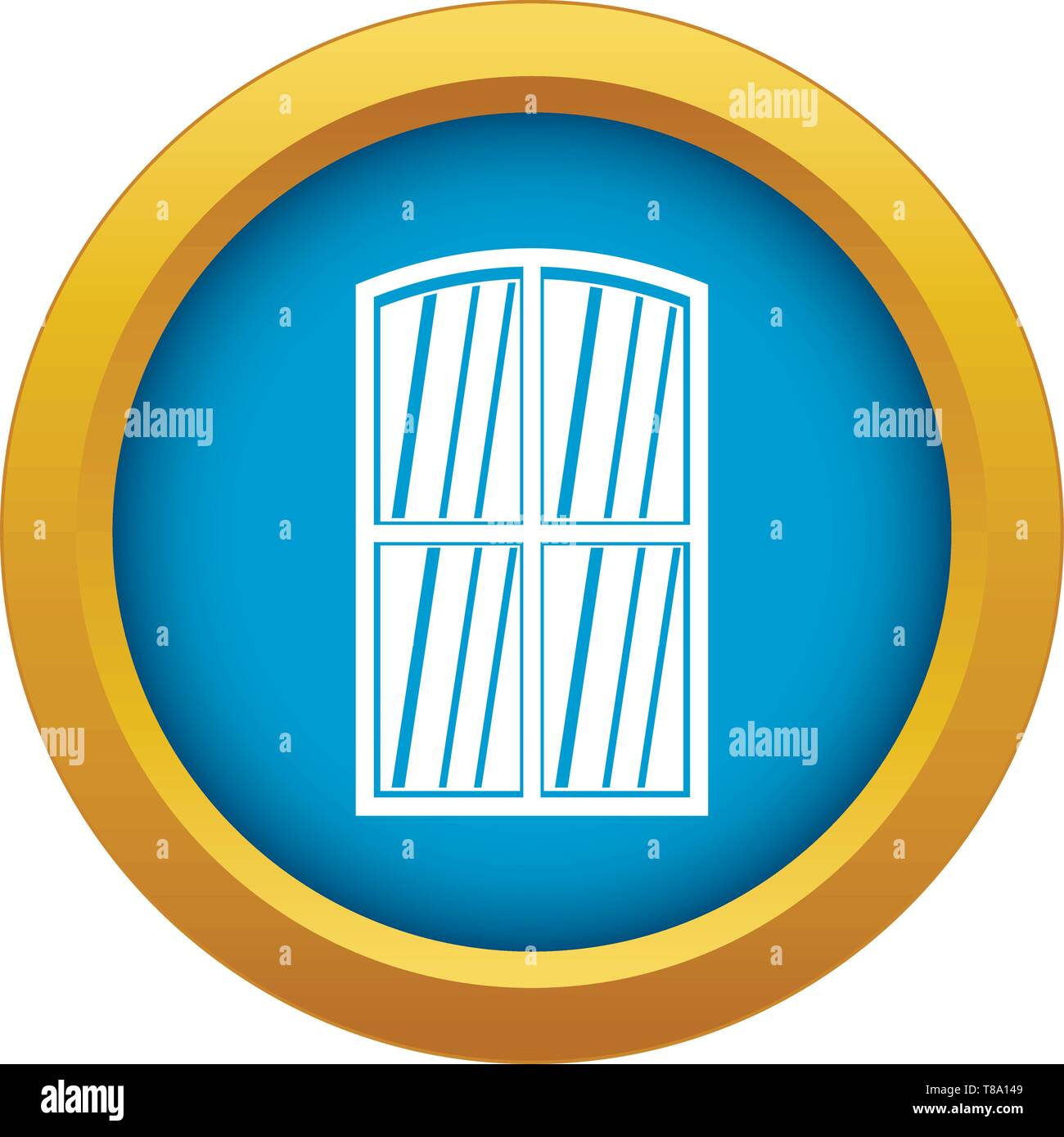 Wooden window icon blue vector isolated Stock Vector Image & Art - Alamy