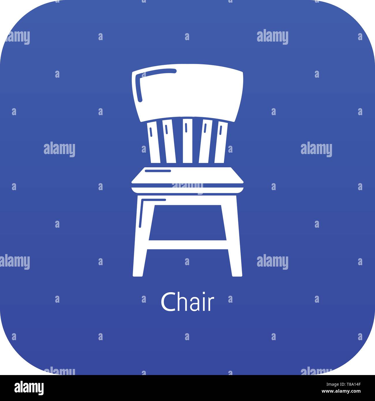 Retro chair icon blue vector Stock Vector Image & Art - Alamy