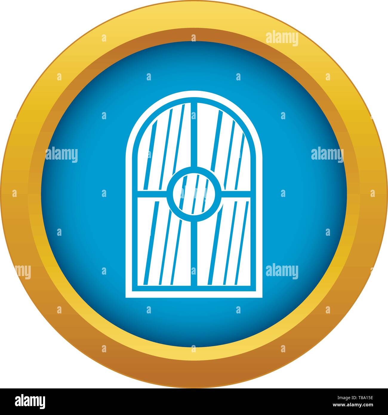 Arched window icon blue vector isolated Stock Vector Image & Art - Alamy