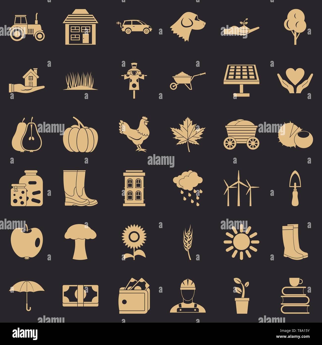 Farming icons set, simple style Stock Vector Image & Art - Alamy