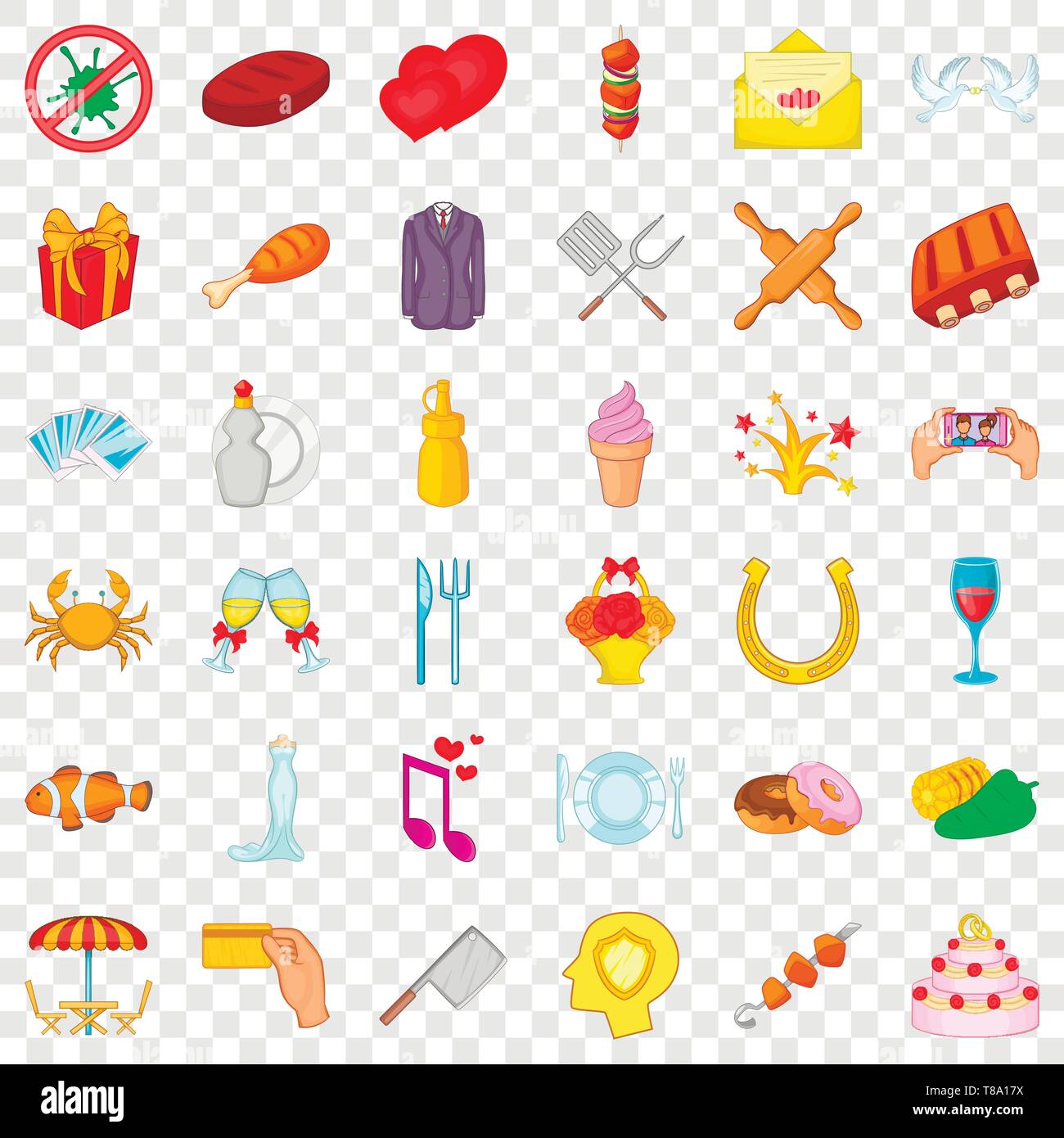 Party icons set, cartoon style Stock Vector Image & Art - Alamy