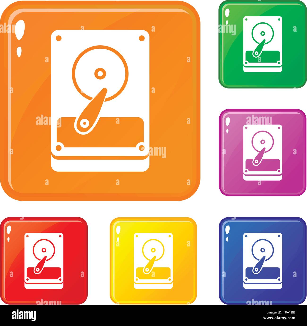 HDD icons set vector color Stock Vector Image & Art - Alamy