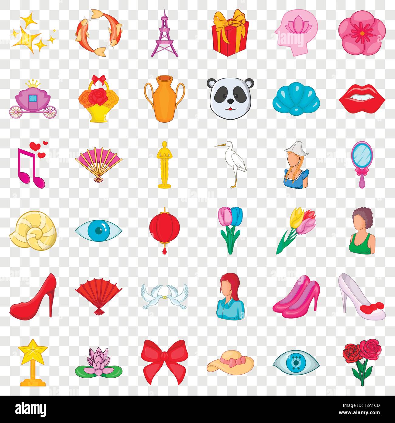 Beauty icons set, cartoon style Stock Vector Image & Art - Alamy