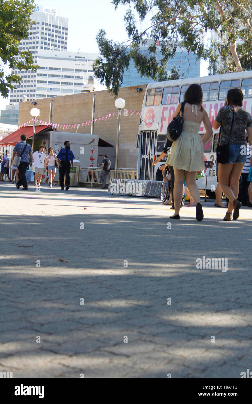 Perth, Western Australia, Australia - 20/01/2013 : People walking in ...