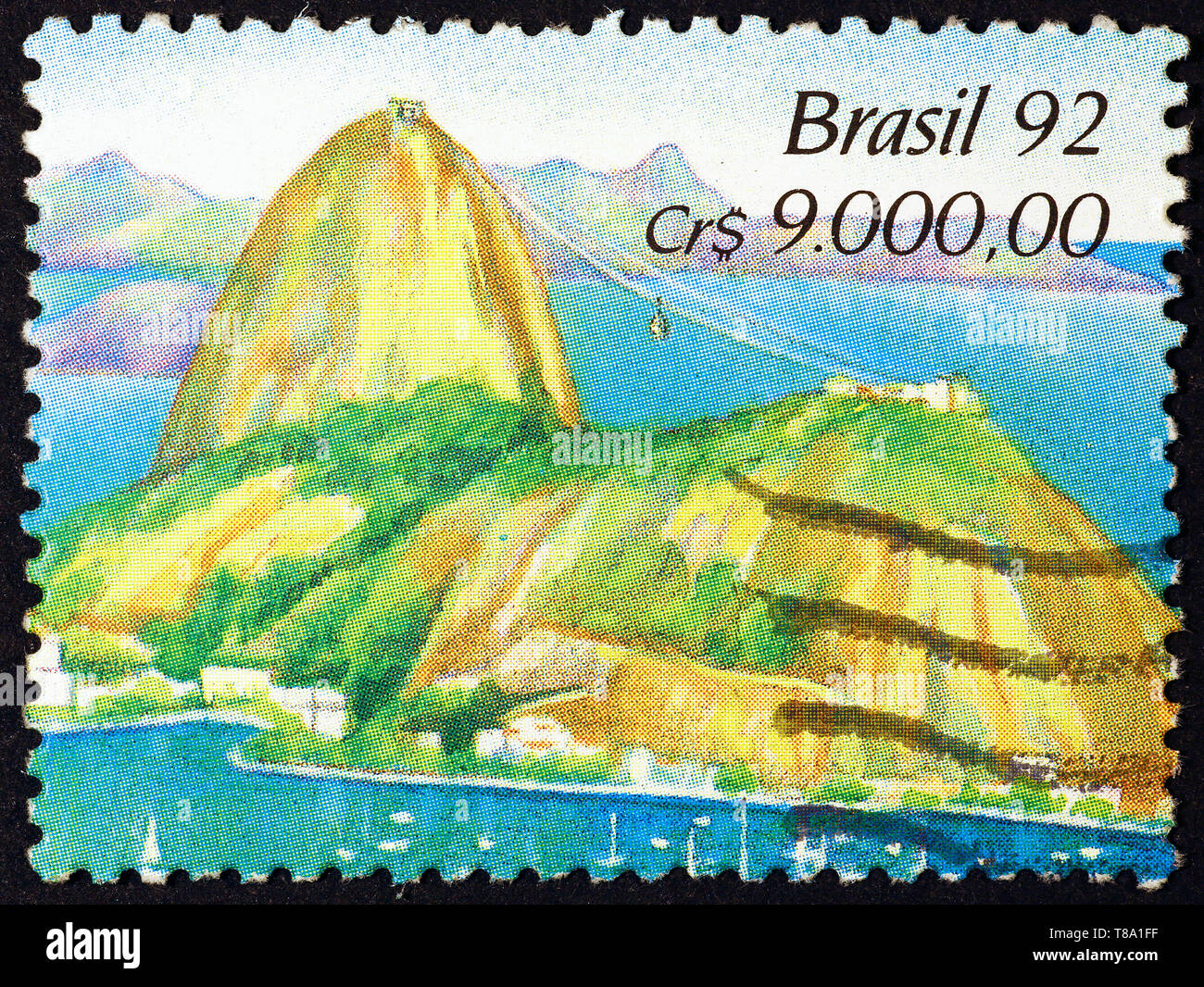 Sugarloaf mountain of Rio on brazilian postage stamp Stock Photo - Alamy
