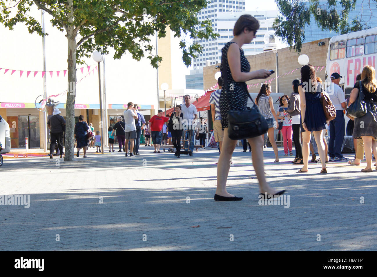 Perth, Western Australia, Australia - 20/01/2013 : People walking in ...