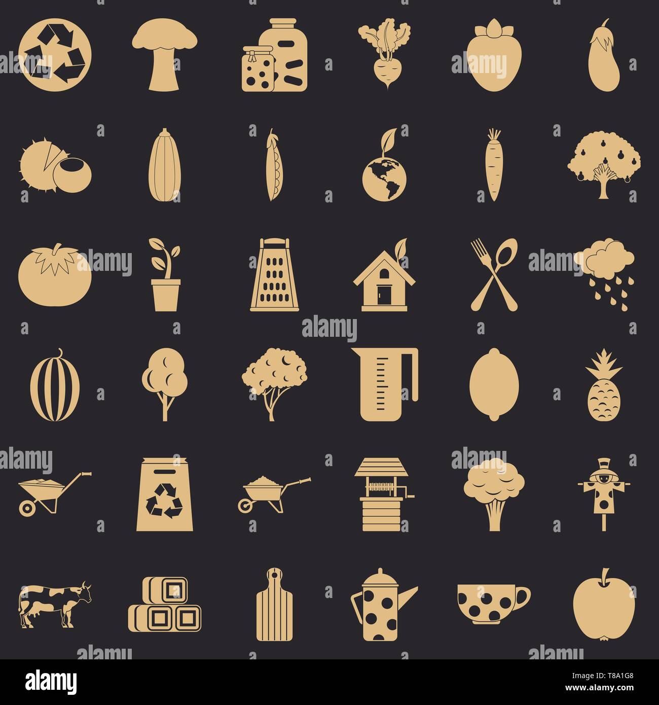 Mushroom icons set, simple style Stock Vector Image & Art - Alamy