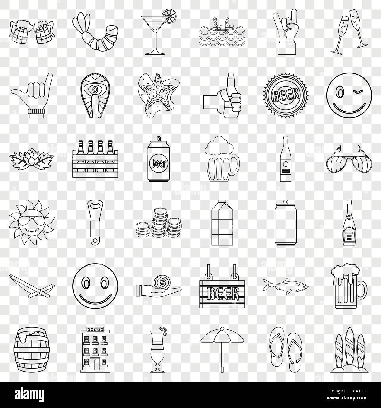 Mug icons set, outline style Stock Vector Image & Art - Alamy