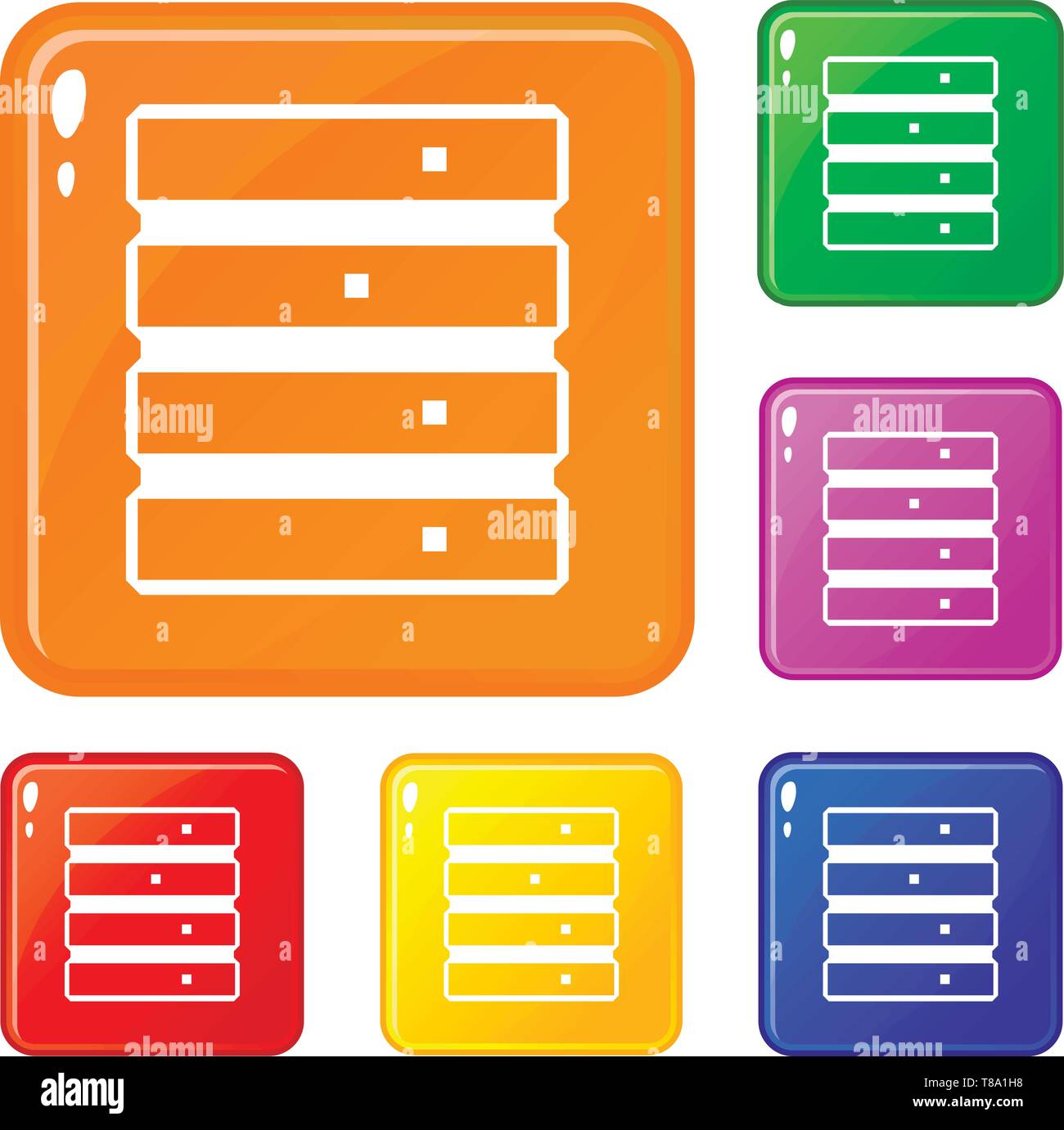 Database icons set vector color Stock Vector Image & Art - Alamy