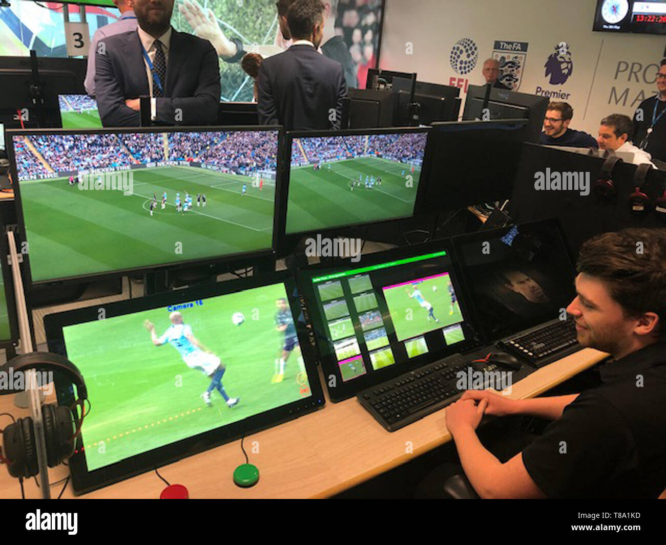 VAR demonstrations during the PGMOL VAR media briefing at Stockley Park, London Stock Photo - Alamy