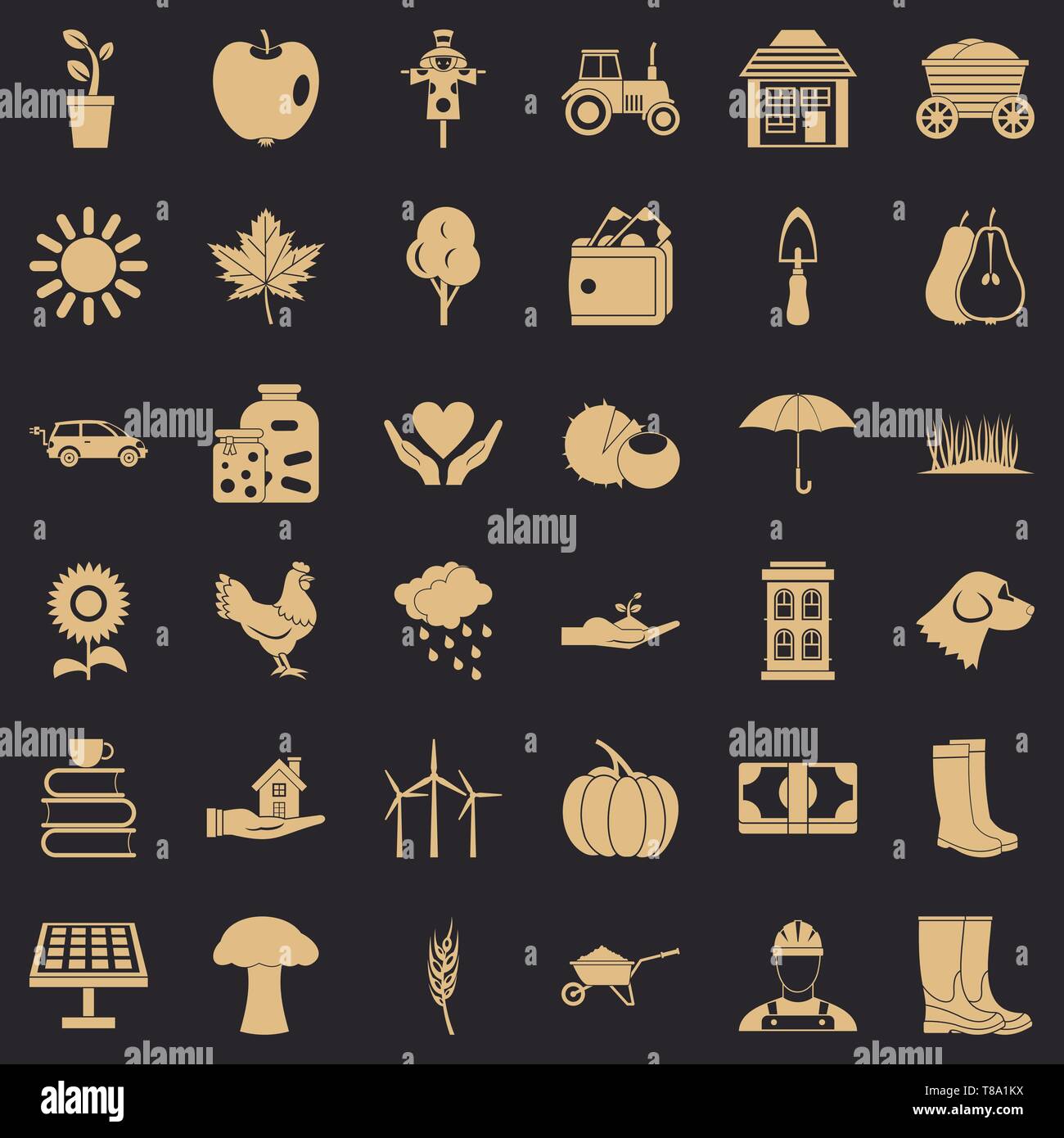 Autumn icons set, simple style Stock Vector Image & Art - Alamy