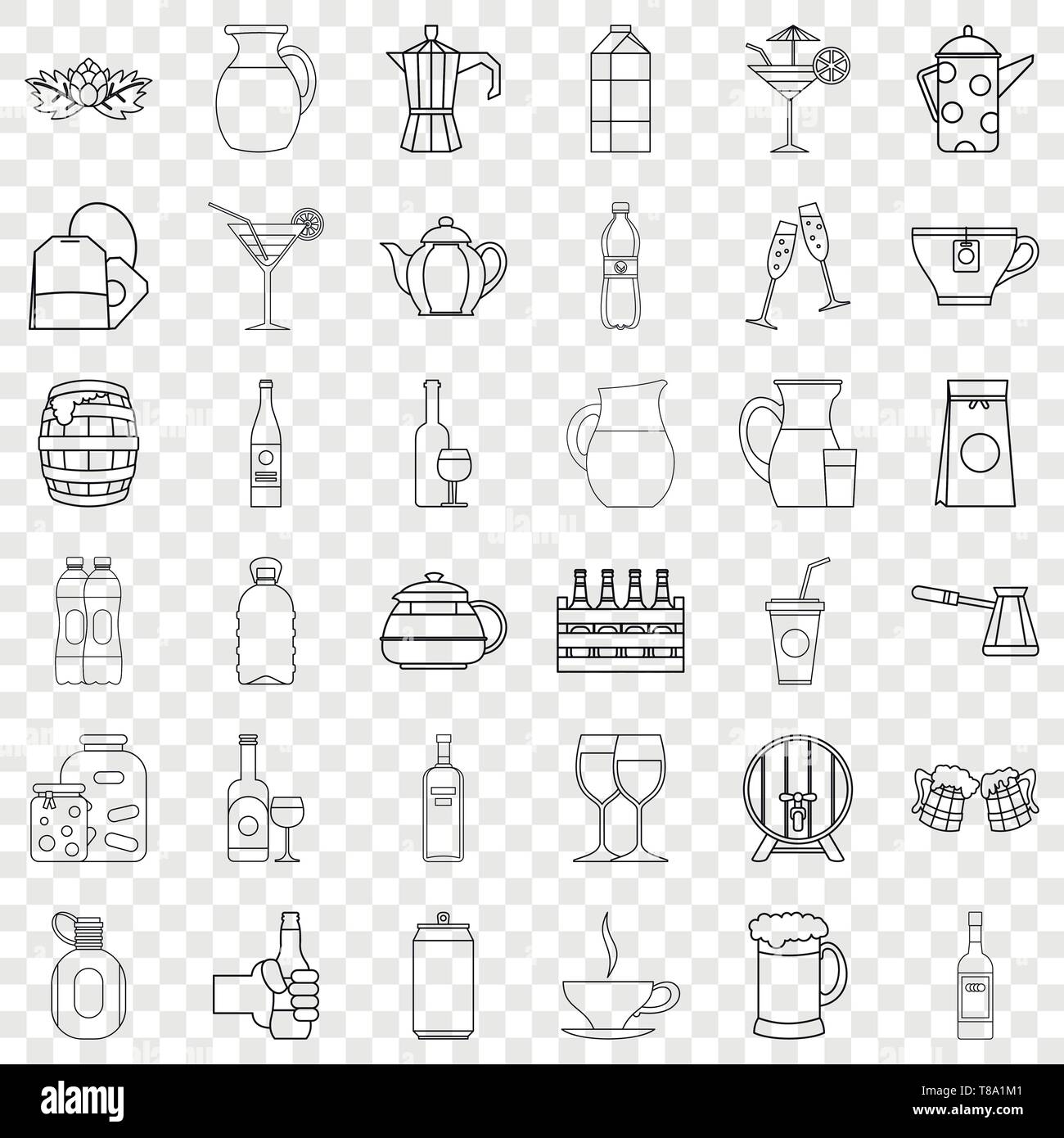 Bottle icons set, outline style Stock Vector Image & Art - Alamy